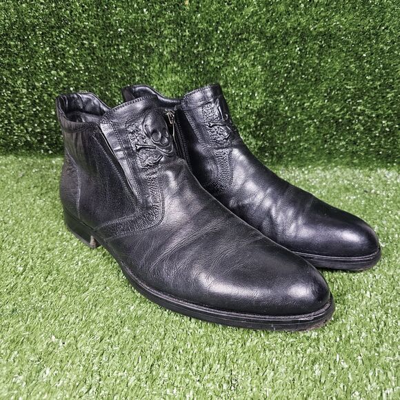 Robert Graham | Shoes | Robert Graham Gordon Skull Embossed Black ...